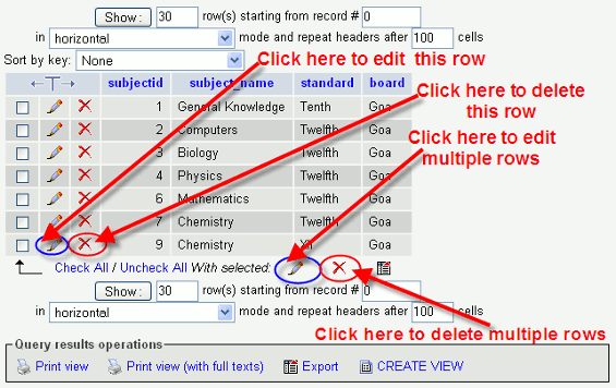 Inserting Editing Or Deleting Data From MySQL Database Using PhpMyAdmin